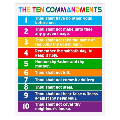 THE 10 TEN COMMANDMENTS 8.5X11 PHOTO MOSES GOD FATHER JESUS CHRIST SON ...