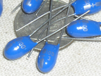 10 NEW BAKNOR INTERCAP DIP TAN DIPPED TANTALUM CAPACITOR 100UF 100MF 3V ...