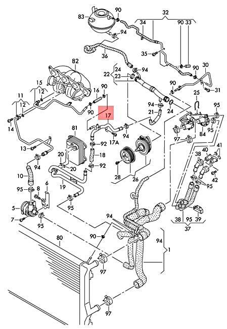 Nuovo VW Audi Seat Skoda Beetle Cabrio Tubo di Raffreddamento ...