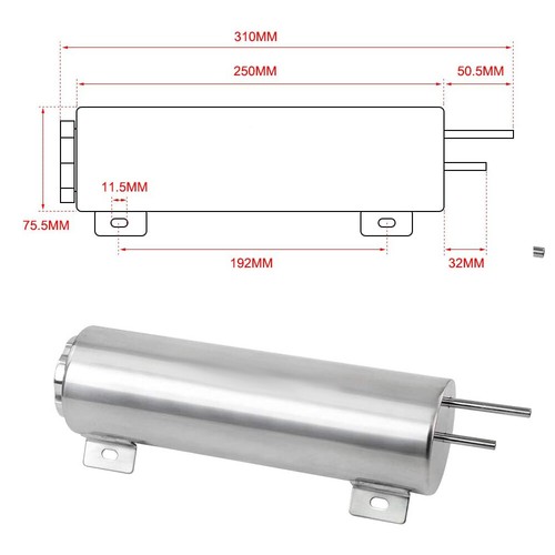 3"x10" Polished Stainless Steel Radiator Coolant Overflow Catch Puke ...