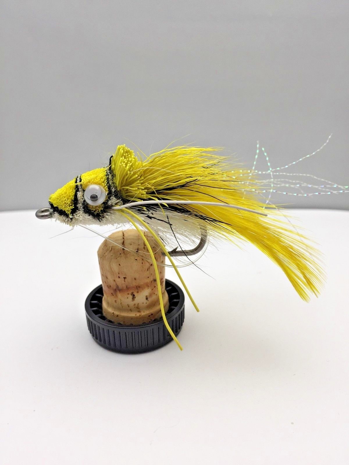 Fly Fishing Pike Flies YELLOW SWIMMING FROG Pack of 2 with Weed-guard ...