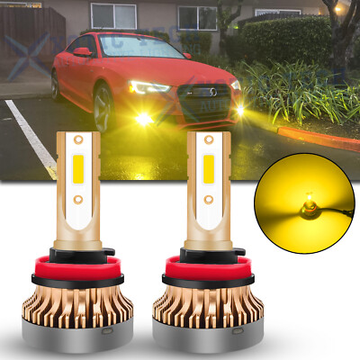 For Audi A3 A4 A5 A6 A8 TT Q5 S5 3000K Bright Golden Yellow LED Fog ...