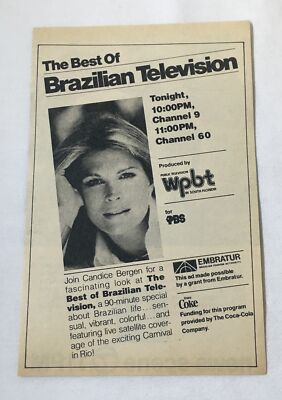 1980 PBS tv ad ~ CANDICE BERGEN The Best Of Brazilian Television | eBay