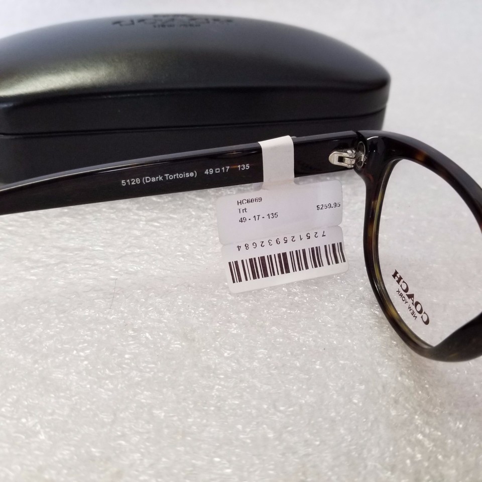 COACH 5120 DARK TORTOISE EYEGLASSES GLASSES FRAMES 49-17-135 HC6069 ...