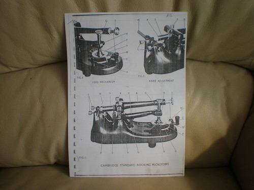 Cambridge Rocking Microtome copy of the setting up instructions only ...