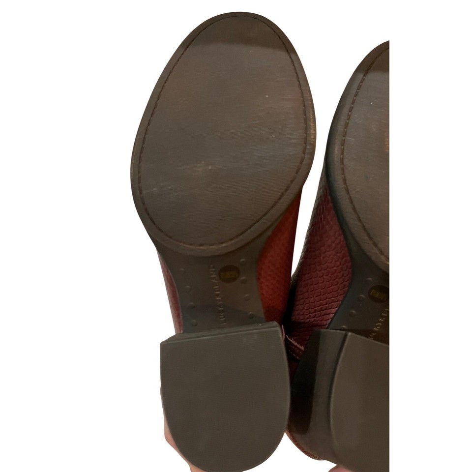 Women's Burgundy Faux Snake Print Block Heel Ankle Booties V Cut Lucky ...