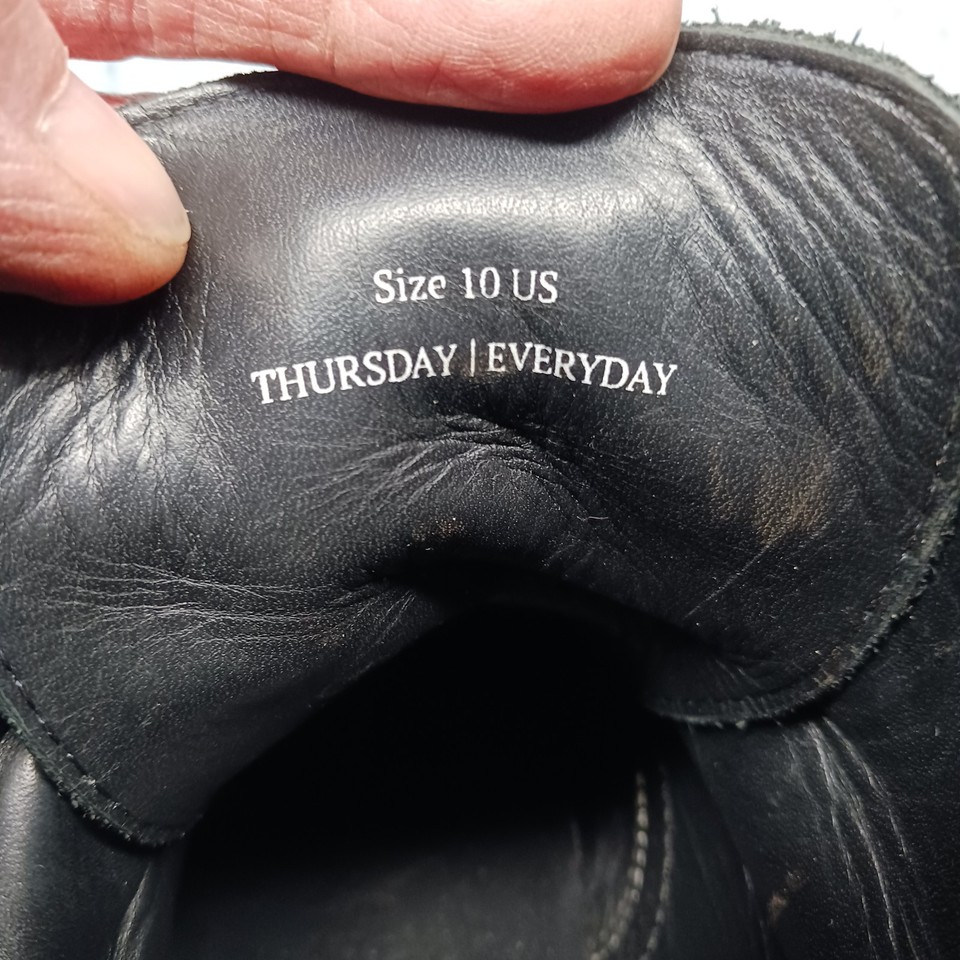 Thursday Boot Co. Men’s Matte Black Leather Captain Boots Cap Toe Size ...