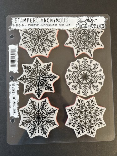 Tim Holtz Swirly Snowflakes Holiday Not Inked UM Cling Rubber Stamps ...