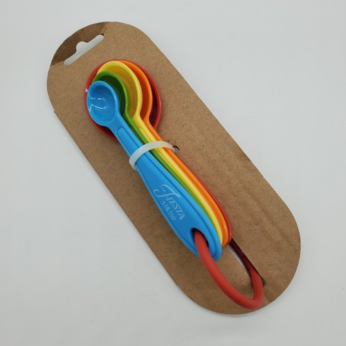 FIESTA 5-Piece Nesting Measuring Spoons Plastic Rainbow Colors ...