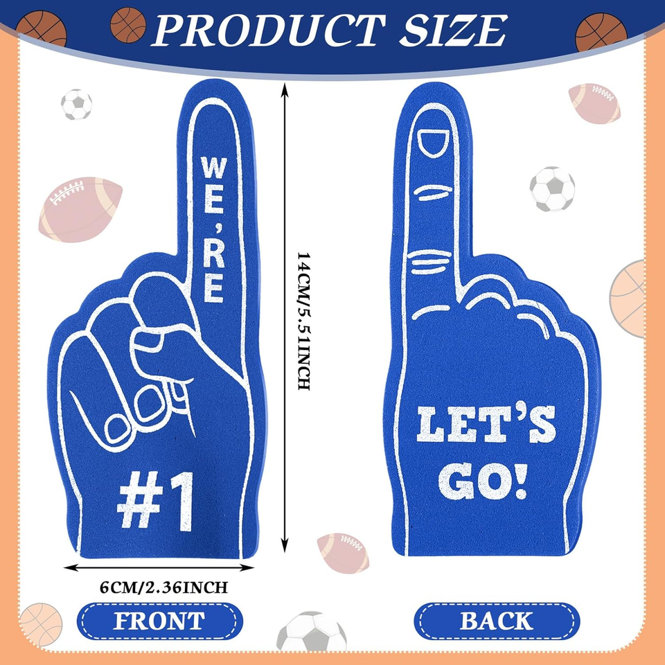 24 Pcs Mini Foam Finger Baseball Fan Mini Foam Finger, We'Re #1 Sports ...