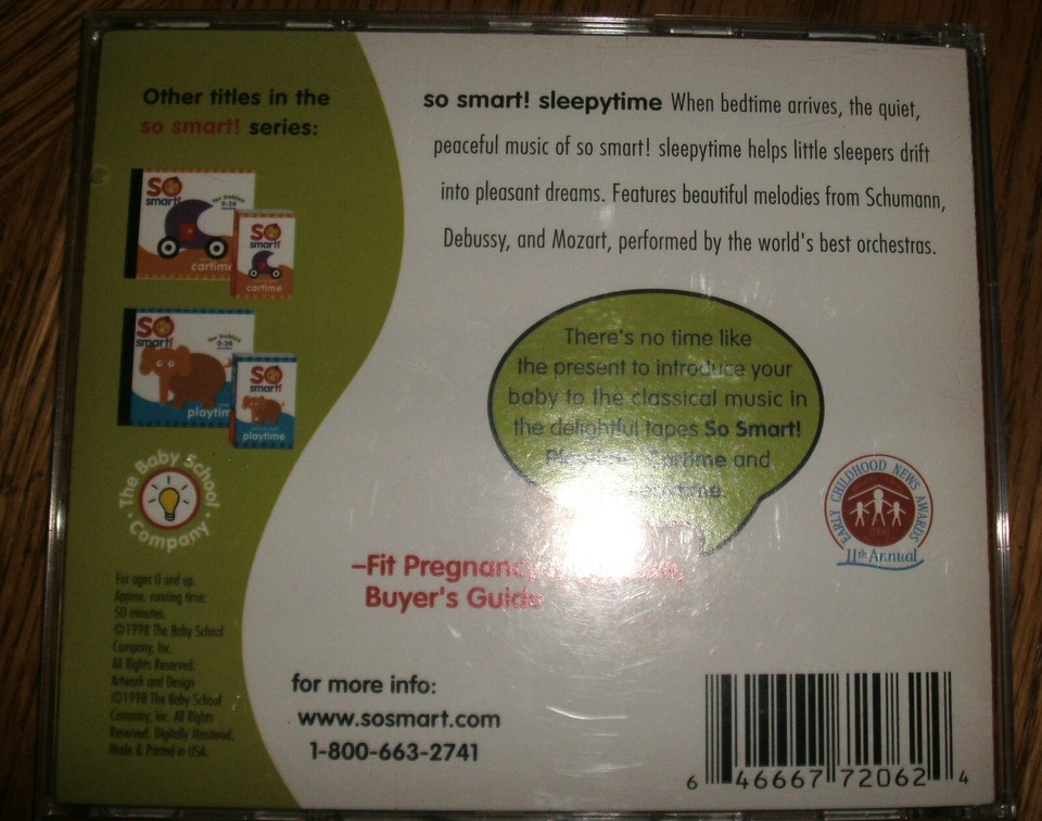 So Smart - Sleepytime - Award winner Audio CD By So Smart for Babies 0 ...