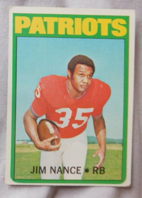 1972 Topps #183 Jim Nance New England Patriots Football Card Ex | eBay
