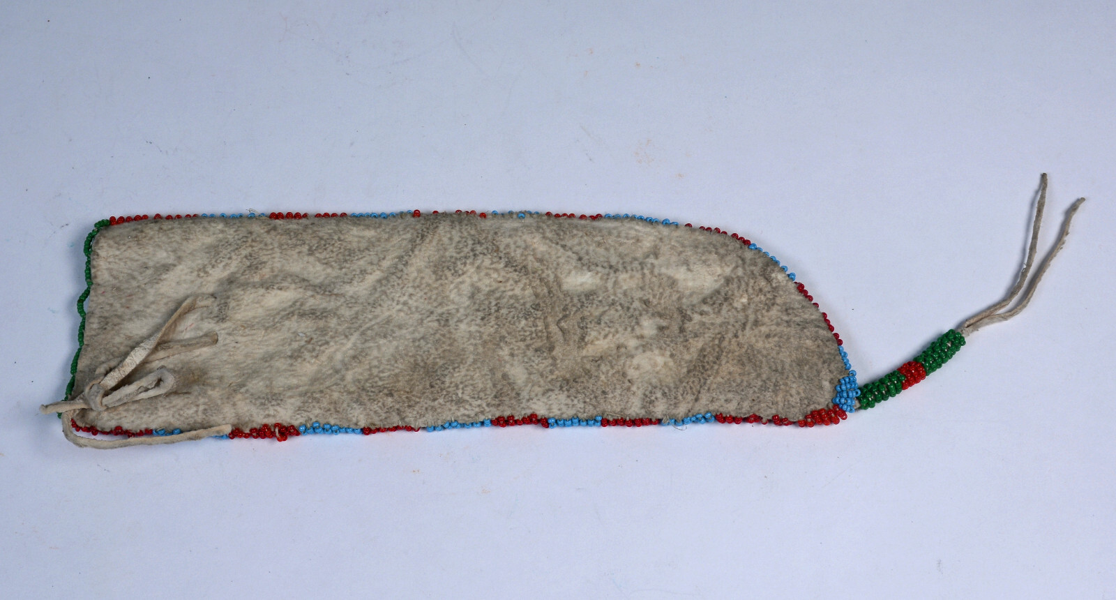 Antique Northern Plains Beaded knife case ca. 1900, 9" x 2 3/4" + 4 ...