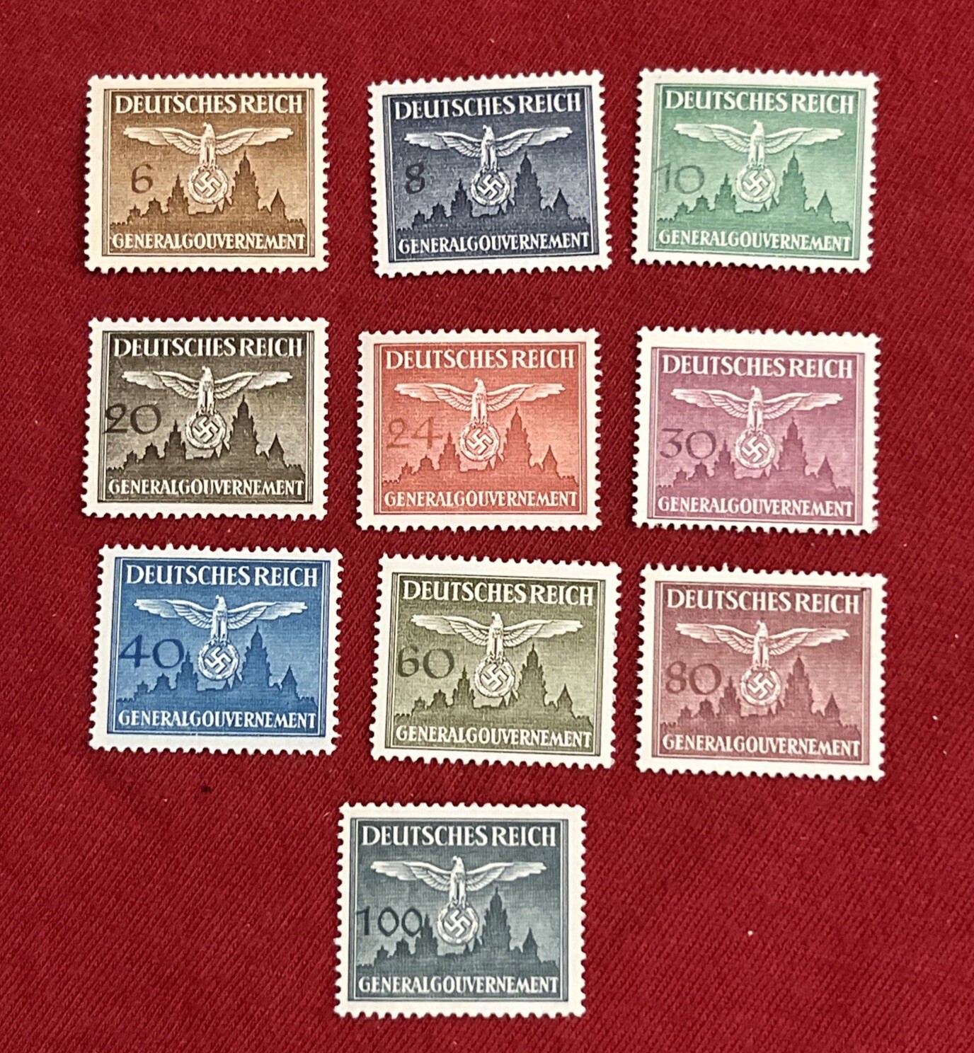 Nazi Germany THIRD REICH Poland Wartime Occupation EAGLES Stamp Lot MNH ...