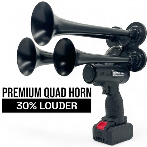 Premium Quad Train horn + Wireless Remote Control + Battery/ Charger | eBay