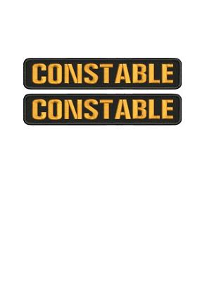 CONSTABLE Embroidery patch 2X11hook on back blk/gold | eBay