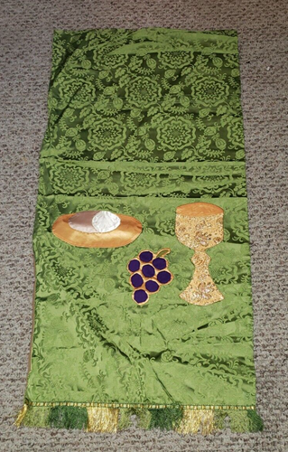 CHURCH ALTAR LECTERN PULPIT PARAMENT BANNER LITURGICAL SILK COMMUNION ...