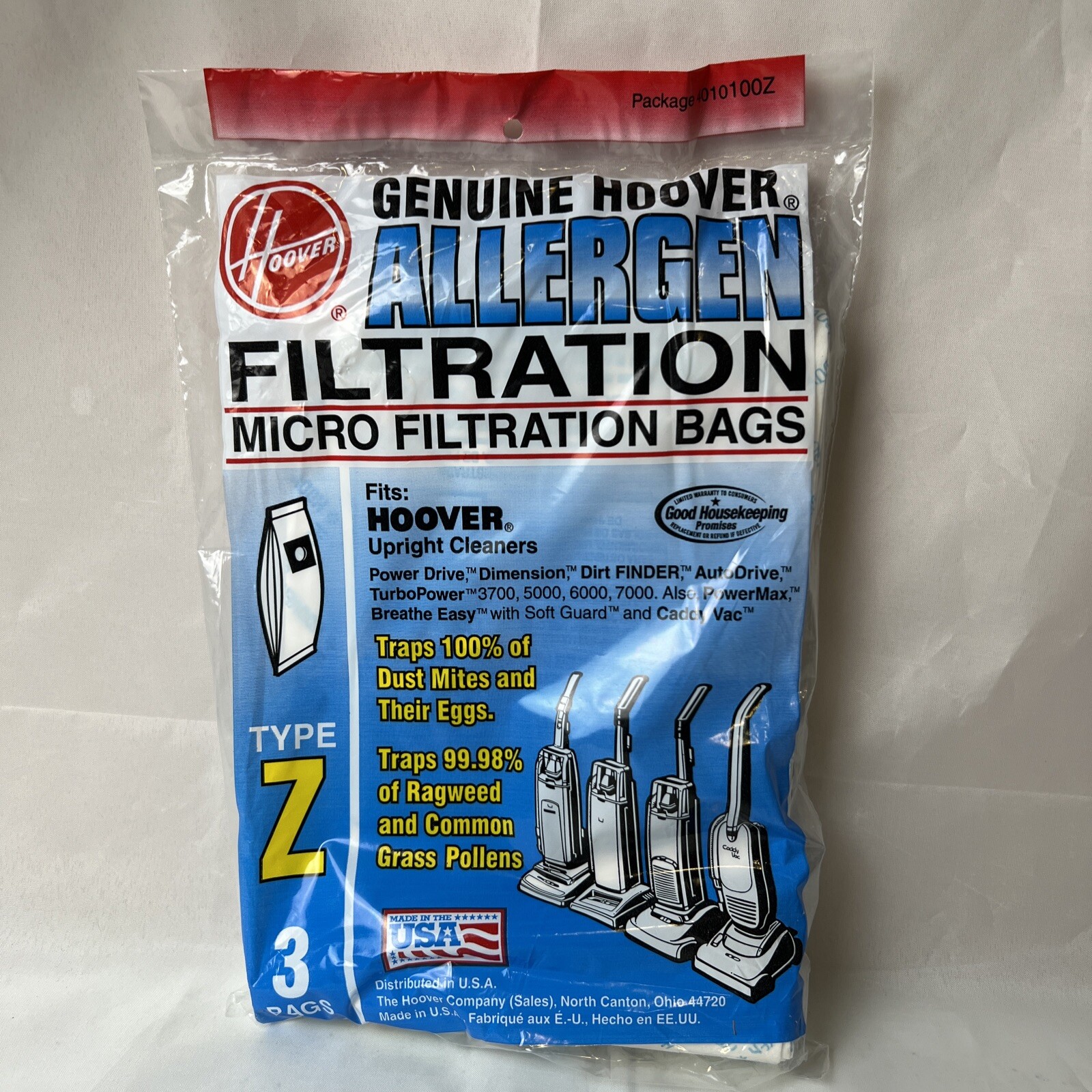 Genuine Hoover Type Z Vacuum sweeper Replacement Allergen Filtration 3 ...