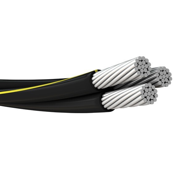 100' Ramapo 2-2-2 Triplex Aluminum URD Direct Burial Cable (120 Amp ...