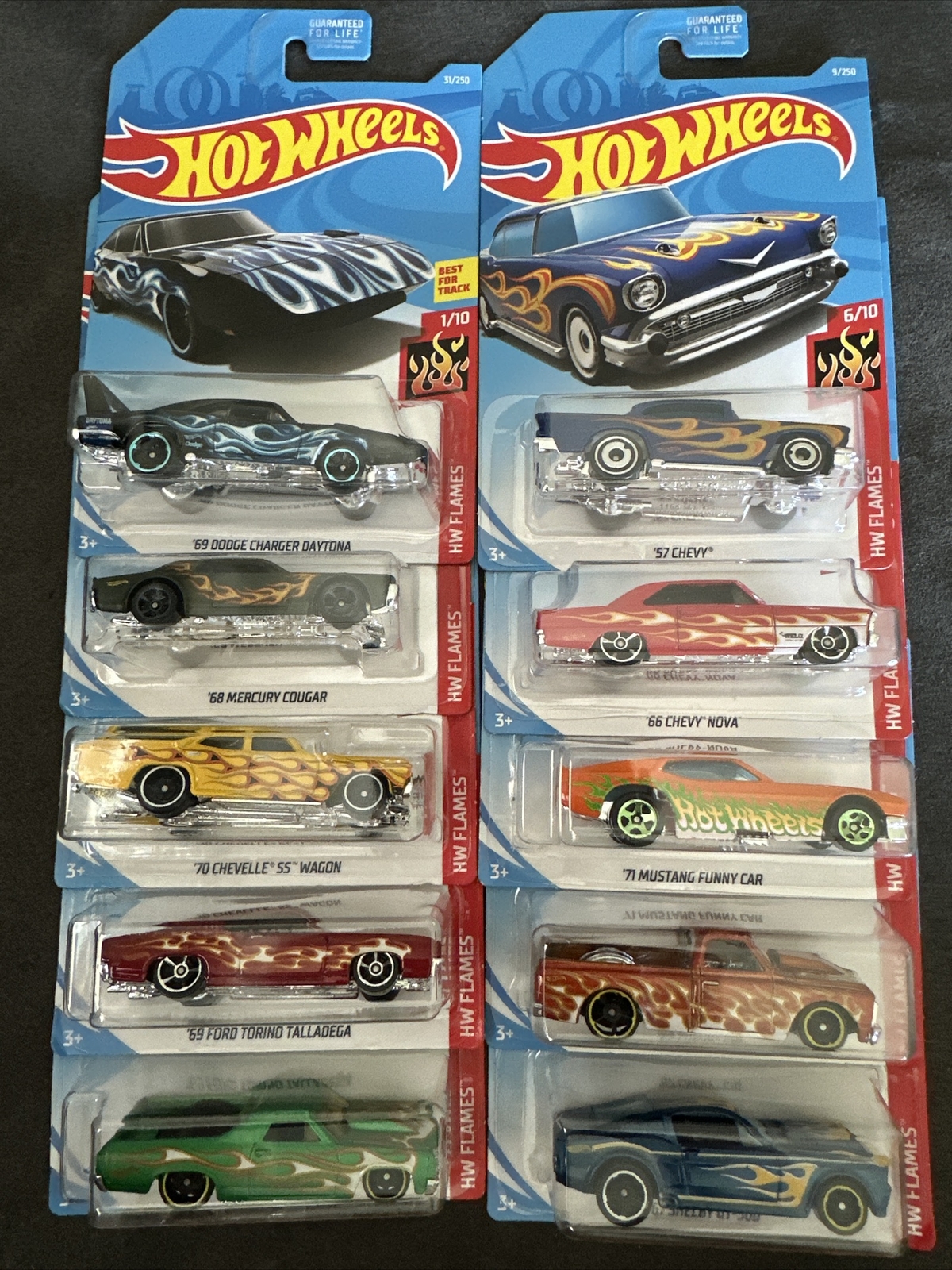Hot Wheels HW Flames Complete Set Of 10!