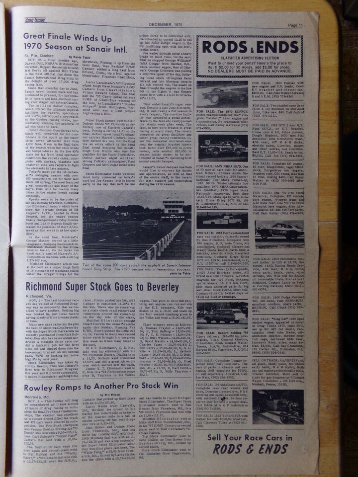 1972 Drag Times-"Super Dart"-Gabelich's "Blue Flame"-Tommy Ivo-Gene ...