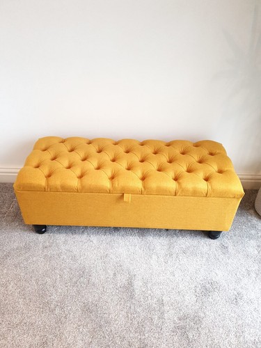 British Handmade Chesterfield Footstool Storage Ottoman Bench | eBay UK