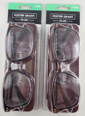 Foster Grant TO GO +1.50 Ultra Slim Readers w Slim Protective Case ( 2 ...
