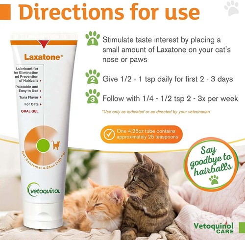 Vetoquinol Cat Laxatone Tuna Flavor Hairball Prevention 4.25 oz ...