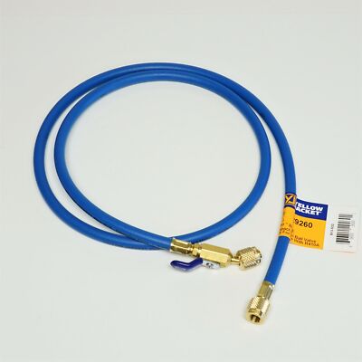 Yellow Jacket 29260 PLUS II 1/4" Blue Charging Hose 60" w Compact Ball ...