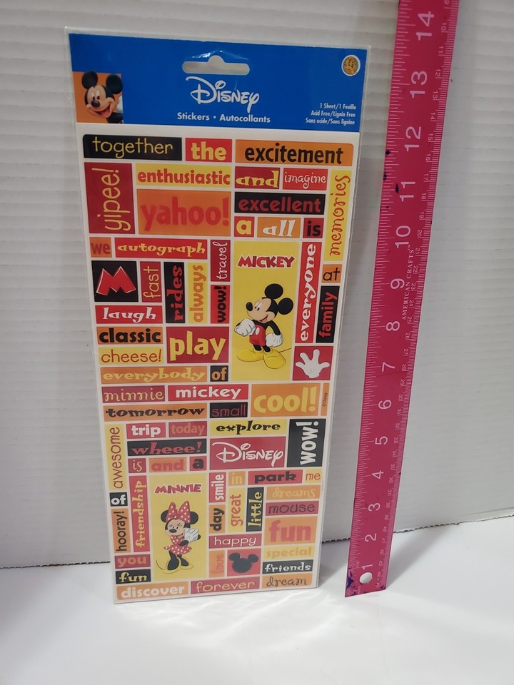Sandylion DISNEY Trip MICKEY MINNIE MOUSE WORDS Stickers 1 Sheet | eBay