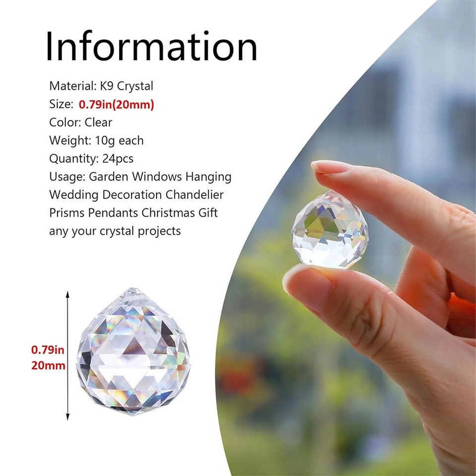 12pcs Crystal Prism Ball Rainbow Maker Window Prisms Hanging Pendant ...