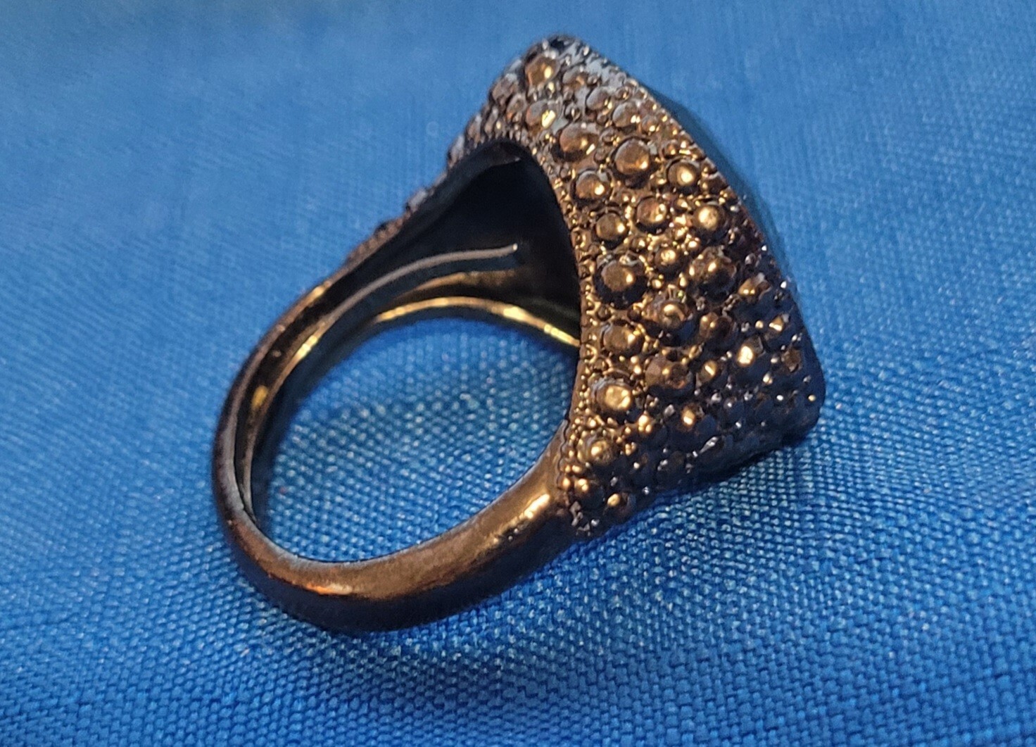 Vintage 90’s Chunky Black Crystal Rhinestone Statement Ring (Adjustable ...