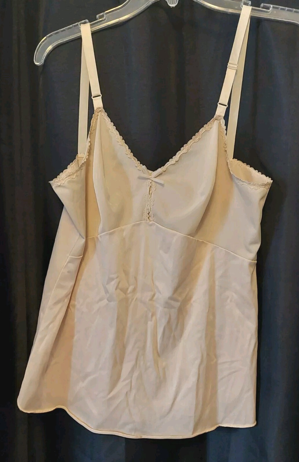 Vintage Olga Nylon Lace Nude Beige Freedom Front Cami… - Gem