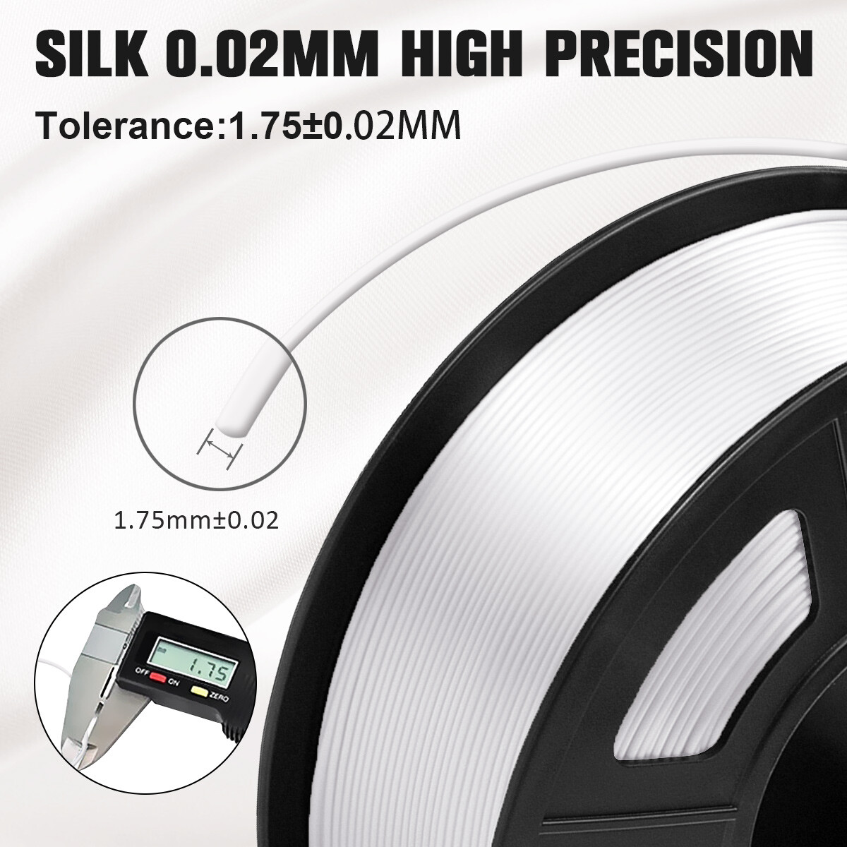 JAYO PLA+ SILK Weiß 1,75mm 3D Drucker Filament 1,1KG Spule Glänzend ...