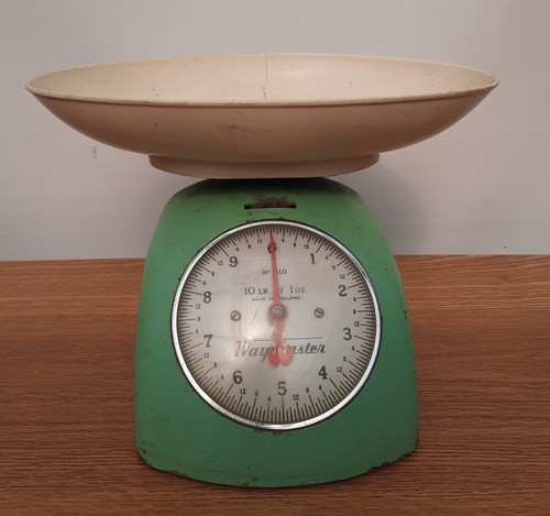 Vintage Waymaster Kitchen Scales Model No. 110 Green Metal With Plastic ...