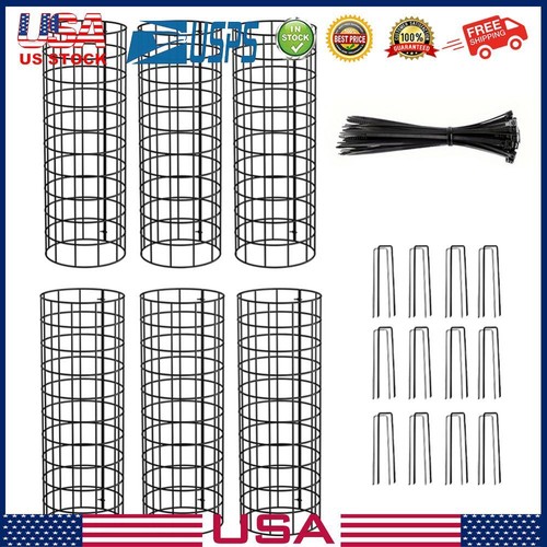 O# 6 Pcs Tree Trunk Protector Metal Garden Protection Tree Wrap Cage ...