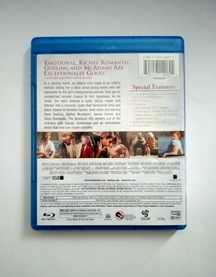 The Notebook Blu-ray 2004 794043140624 | eBay