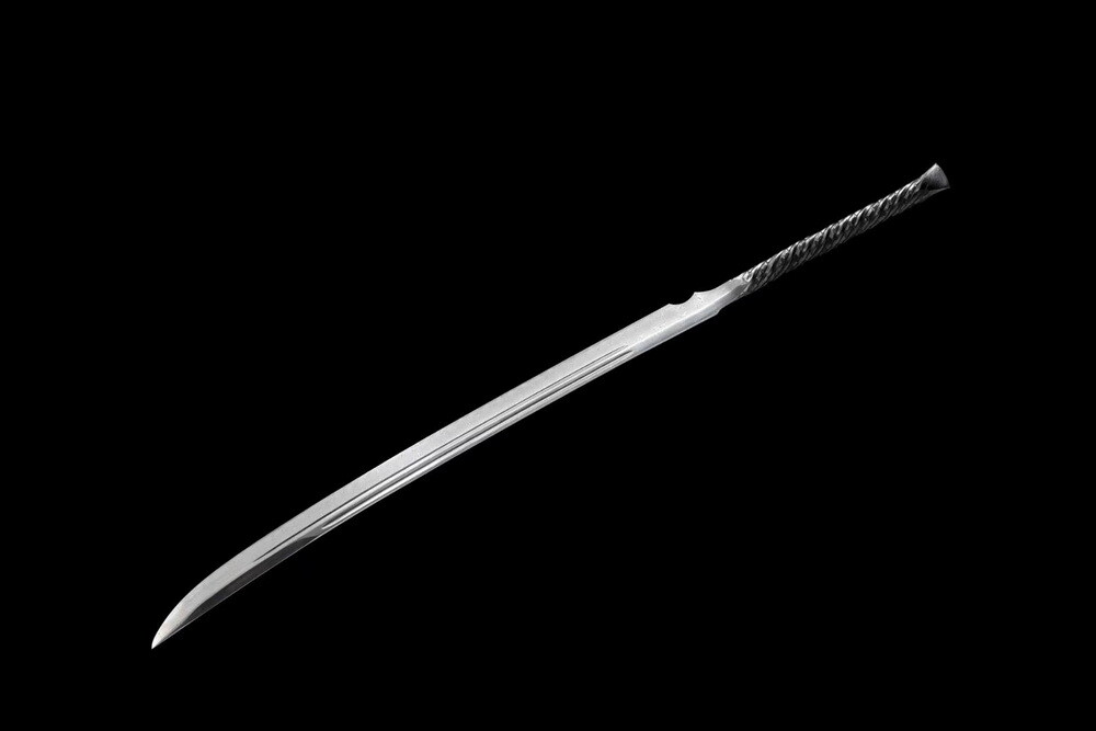 Hand Forged Folded Steel W/ ClayTempered One Piece Sword Broadsword ...