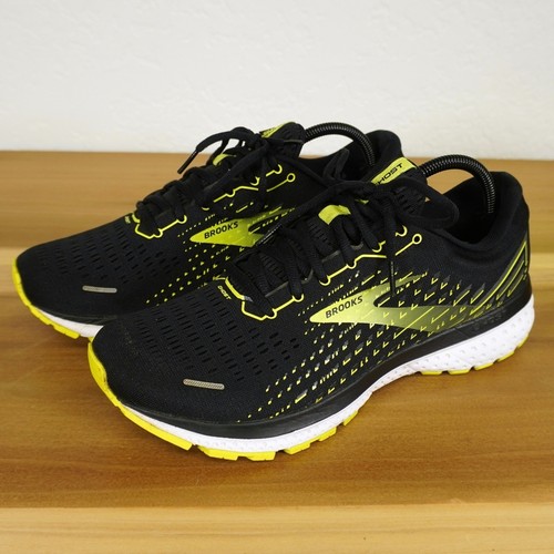 Brooks Ghost 13 Mens Black Nightlife Neon Yellow Running Shoes Size 9.5 ...