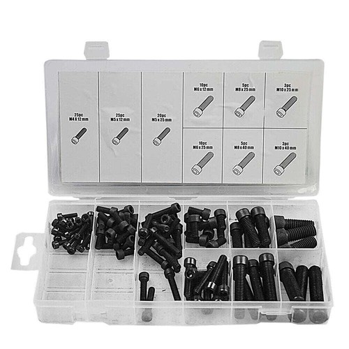 106 piece M4-M10 Socket Cap Screw Stainless Steel Allen Bolts Hex Drive ...