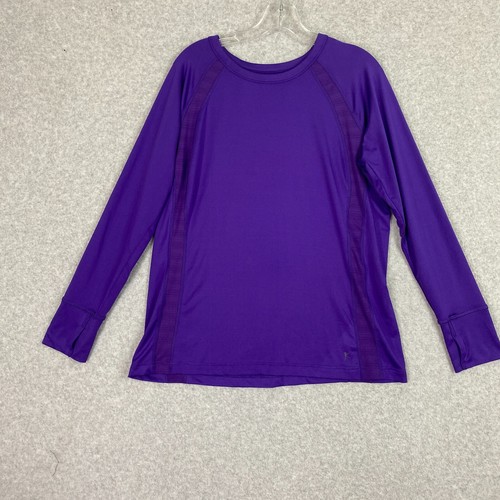 Danskin Now Top Womens XL 16-18 Purple Fitted Dri More Long Sleeve ...