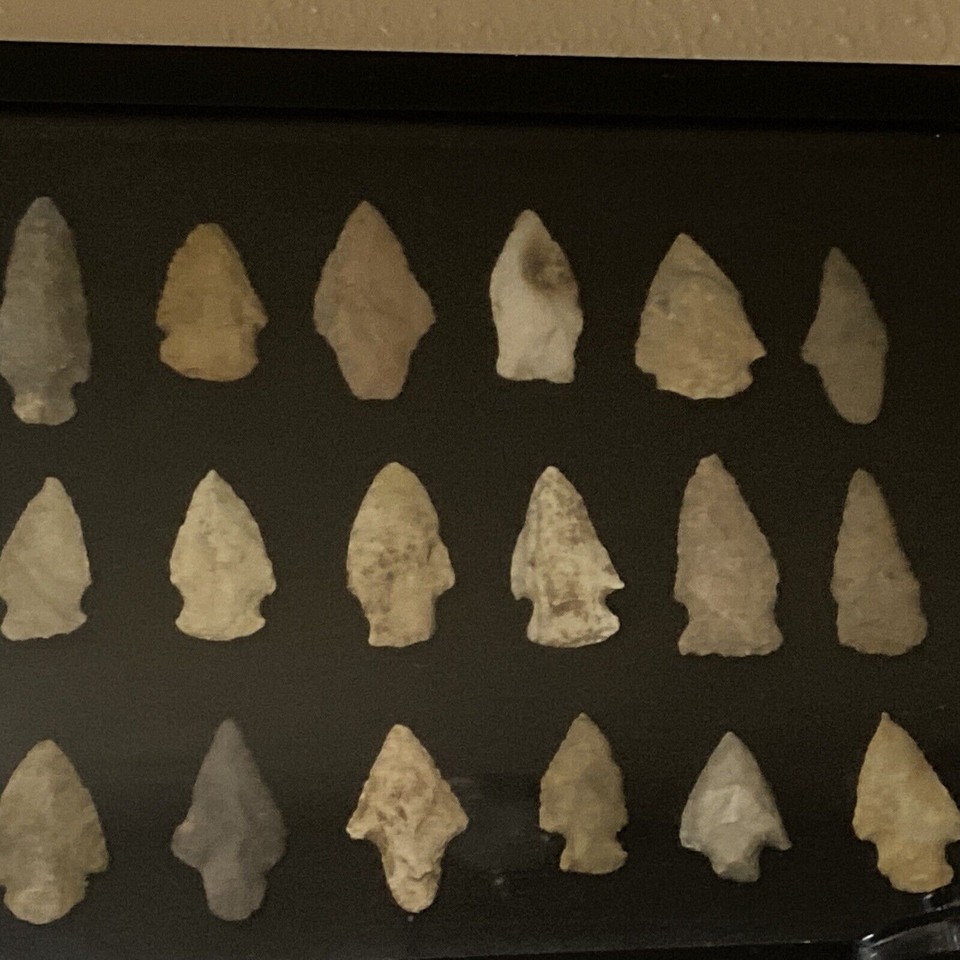 RARE 33 American Arrowheads Artifact Type Set framed collection Lot | eBay