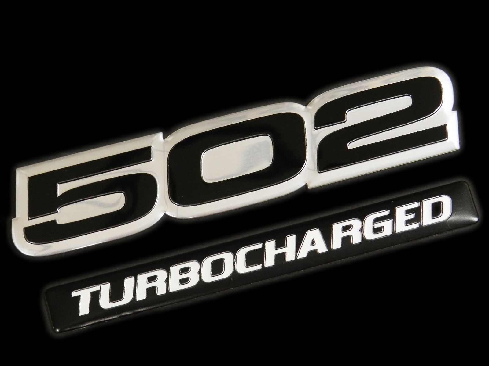 VMS 2 CHEVY 502 CI TURBOCHARGED ENGINE BIG BLOCK ALUMINUM EMBLEMS BLACK ...