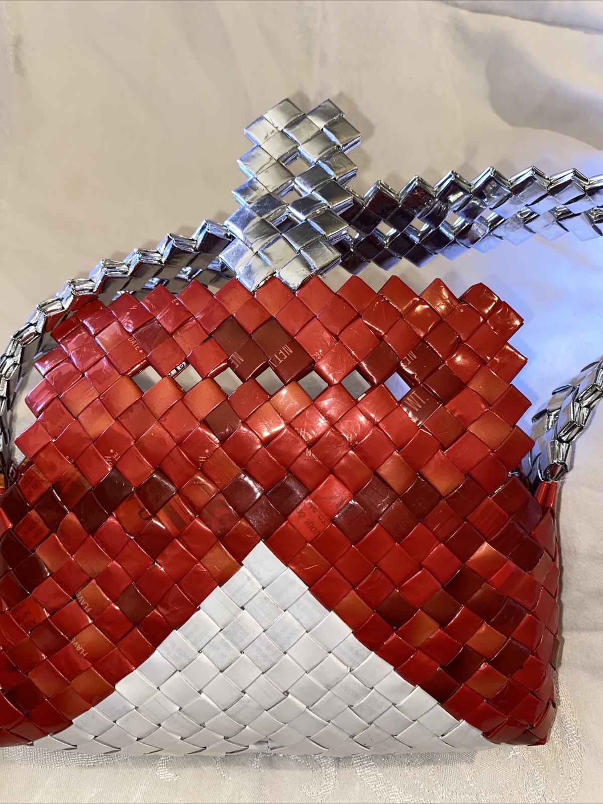 VTG Retro OOAK TRAMP/PRISON ART Doritos Wrapper Woven Handbag Purse | eBay