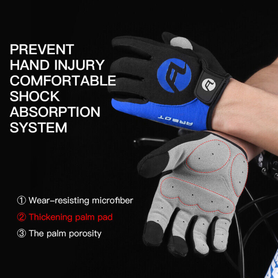 Cycling Gloves Full Finger Bicycle Gloves Anti Slip Gel Pad MTB Road ...