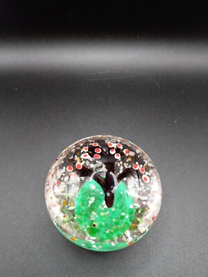 Blooming Tree Spring Paperweight with White Dots and Green Grass | eBay