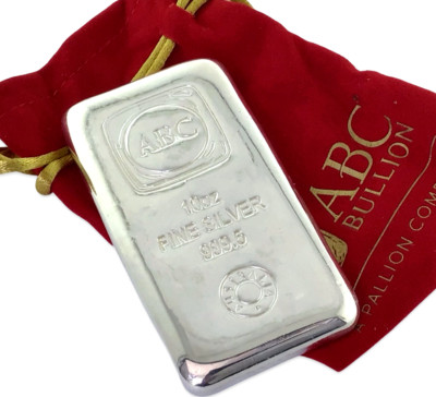 10 Troy Oz 999.5 Fine Silver Bullion ABC Mint Certified Ingot Bar ABC ...