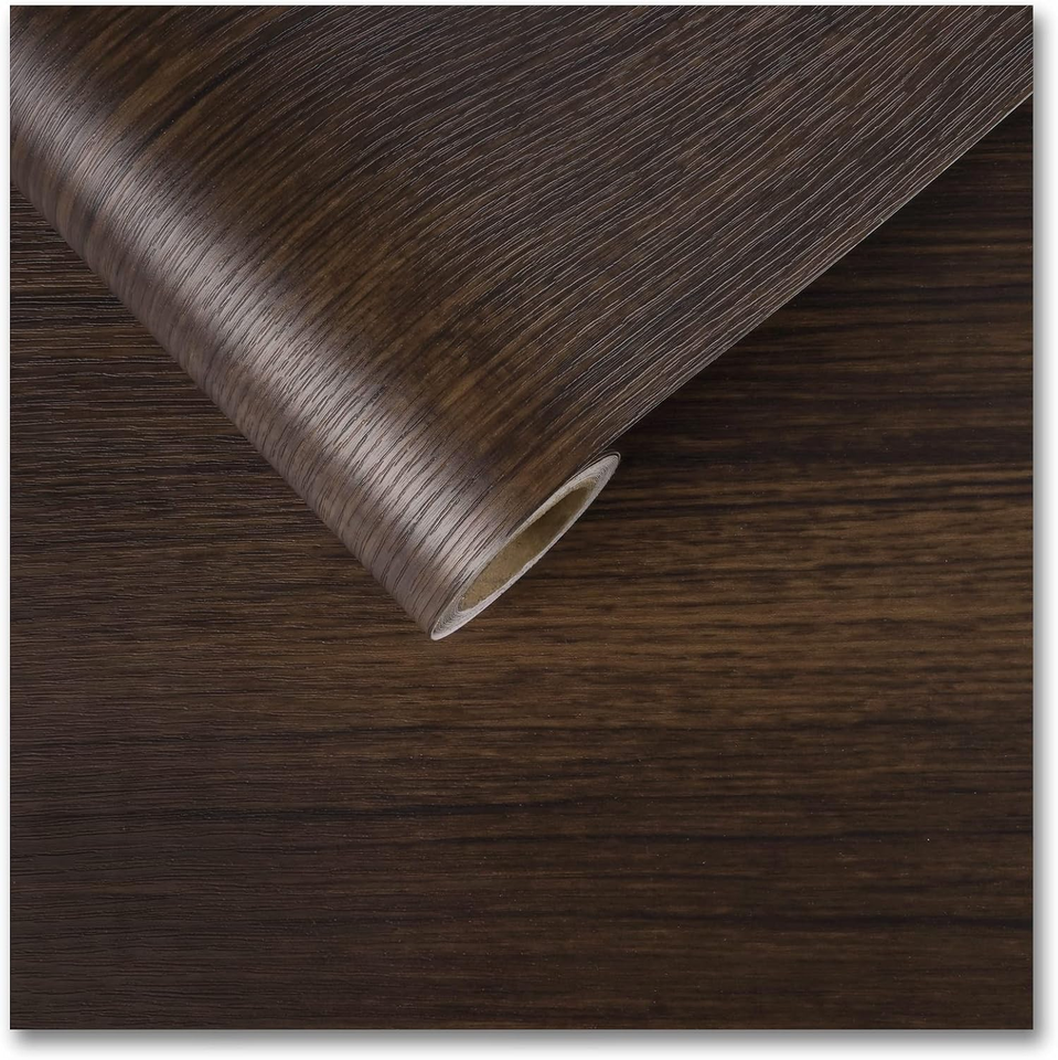Dark Brown Distressed Wood Look Contact Paper - Peel & Stick Waterproof ...