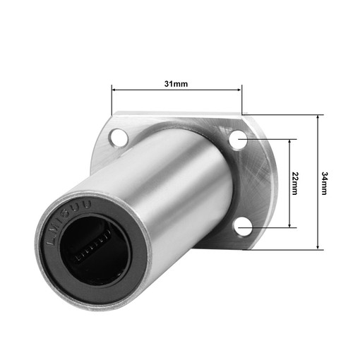 LMH16UU Extra Long Two Side Cut Flange Linear Ball Bearings 16mm Bore ...