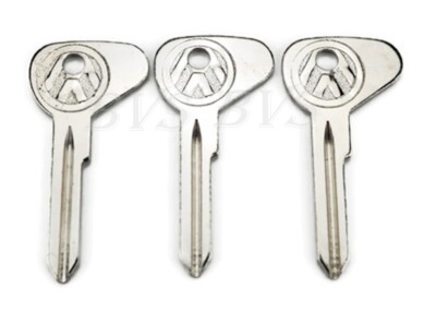3x VW BLANK KEY Fit For VOLKSWAGEN BEETLE TYPE 3 SUPER KARMAN GHIA 1971 ...